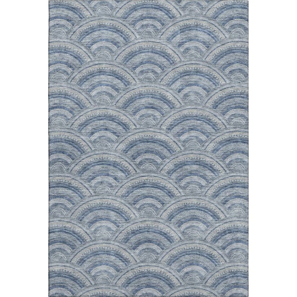 Addison Rugs Mayfield Premium Machine Washable Abstract AMF984 Denim 3 ...