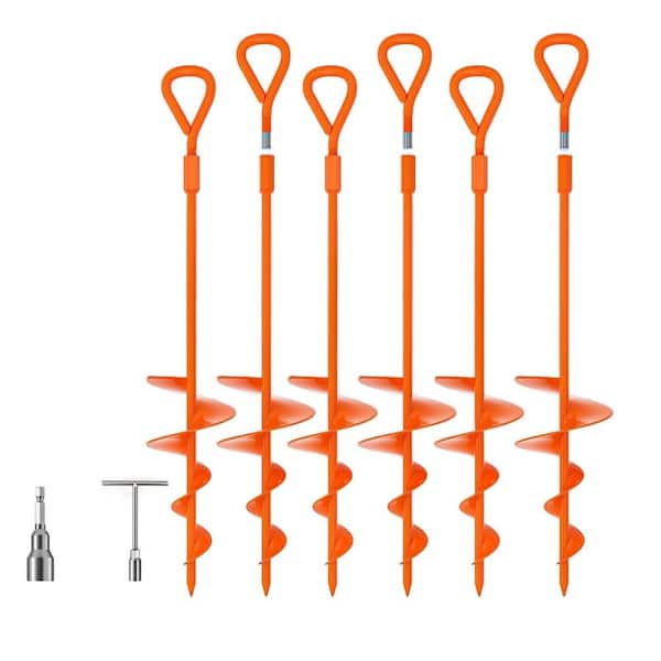 MOEPISY 6 Pack 18 in. Ground Anchor, Heavy Duty Earth Anchors Ground ...