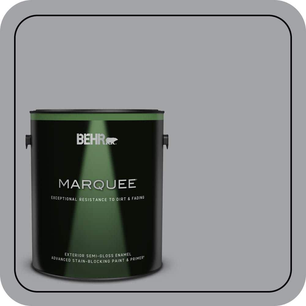 BEHR MARQUEE 1 gal. #N530-4 Power Gray Semi-Gloss Enamel Exterior Paint ...