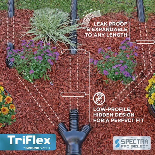 Spectra Pro Select TriFlex 50in Polypropylene Flexible Gutter Downspout ...