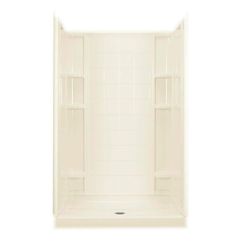 STERLING Ensemble 48 in. x 34 in. x 75-3/4 in. Shower Kit in Biscuit ...