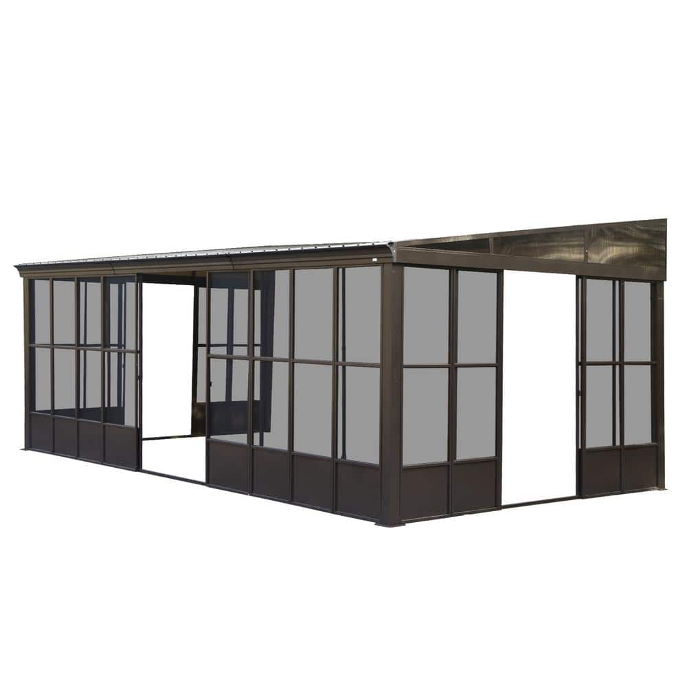 domi outdoor living 12 ft. x 20 ft. Wall-Mounted Sunroom with ...
