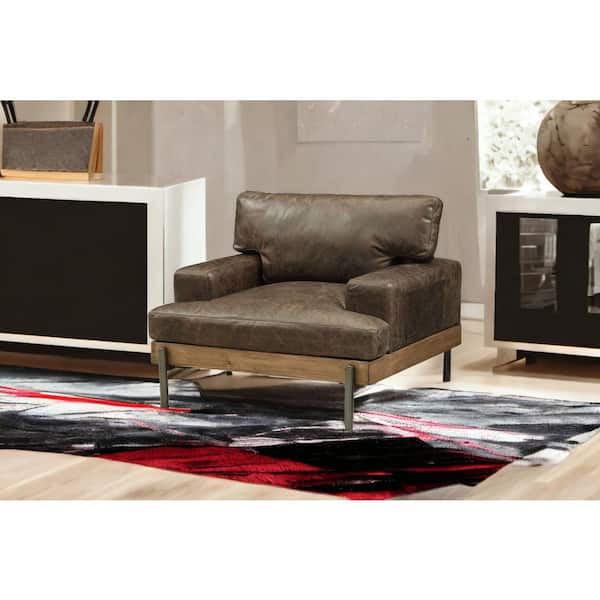 Faux leather chair and a half store