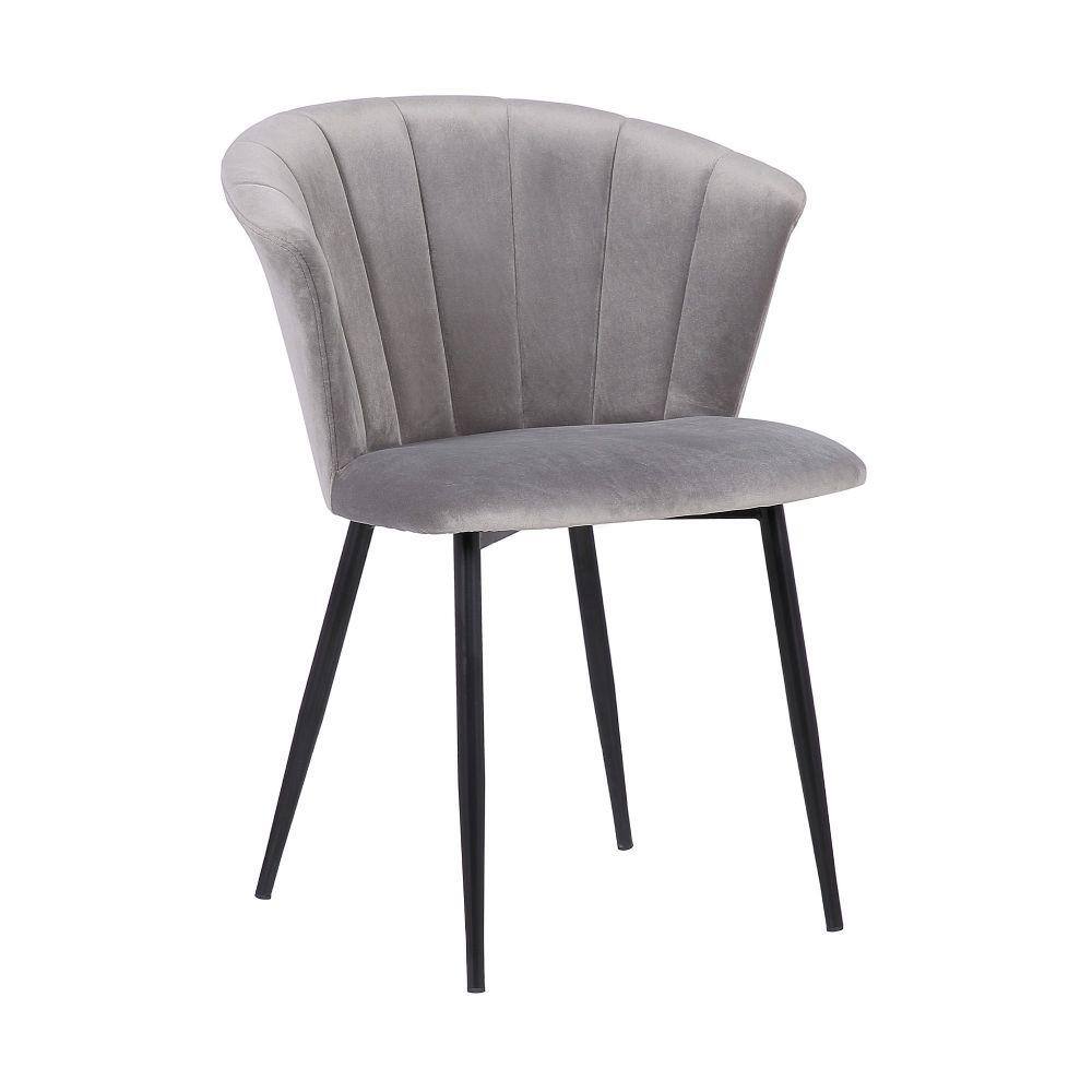 Benjara Gray Fabric Rounded Seat Dining Chair BM236627 - The Home Depot