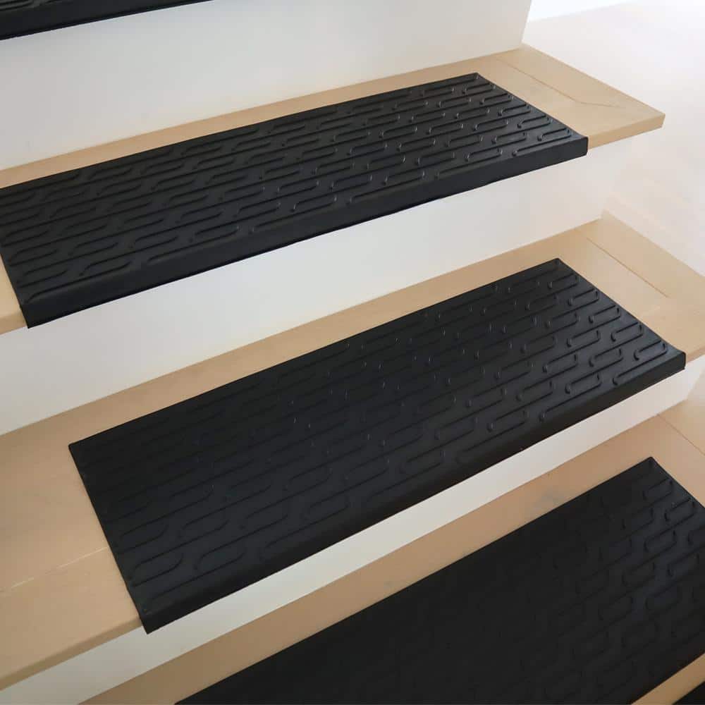 Rubber-Cal Chelsea 9.75 in. x 29.125 in. Rubber Stair Tread Cover - 6 ...