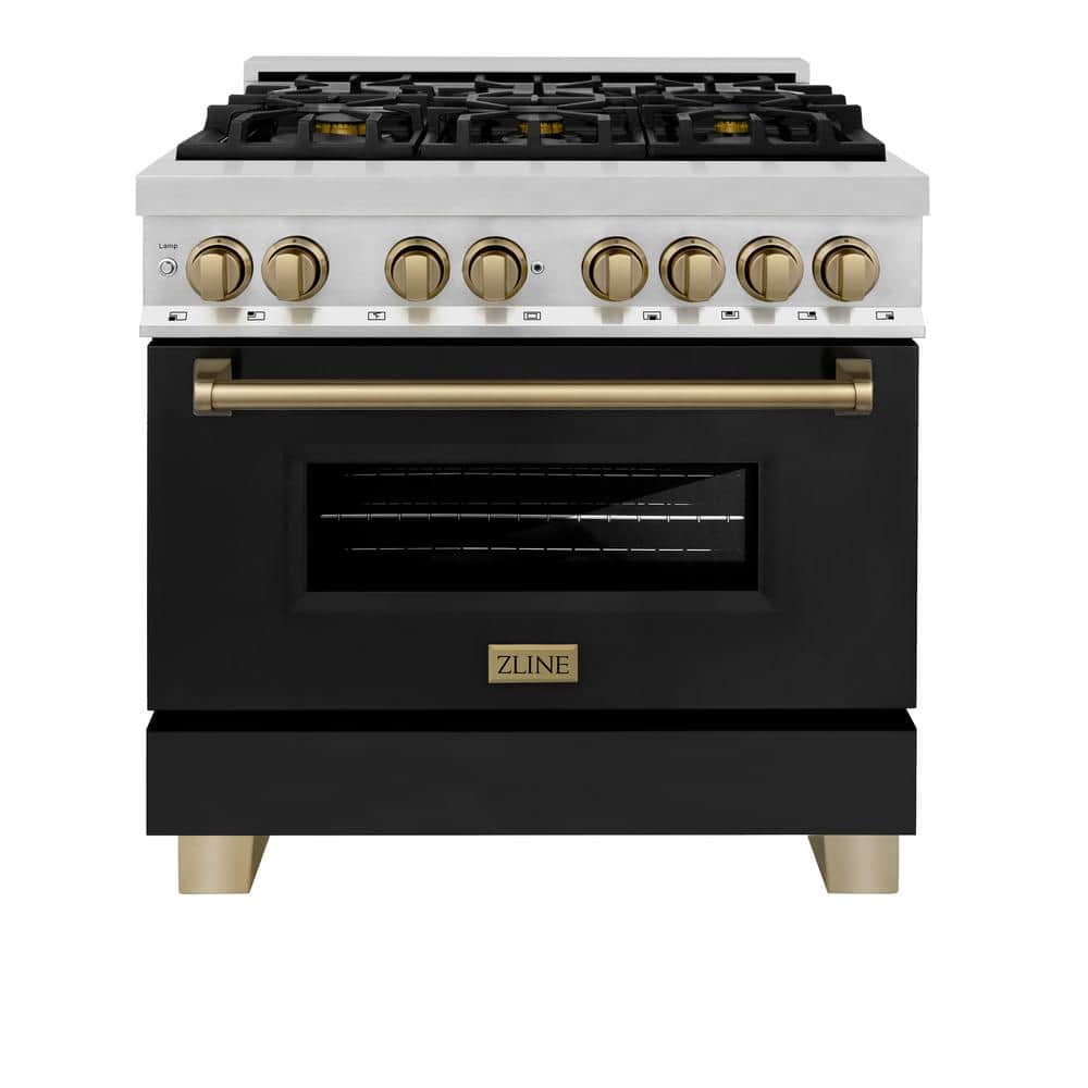 ZLINE Kitchen and Bath Autograph Edition 36 in. 6-Burner Dual Fuel ...