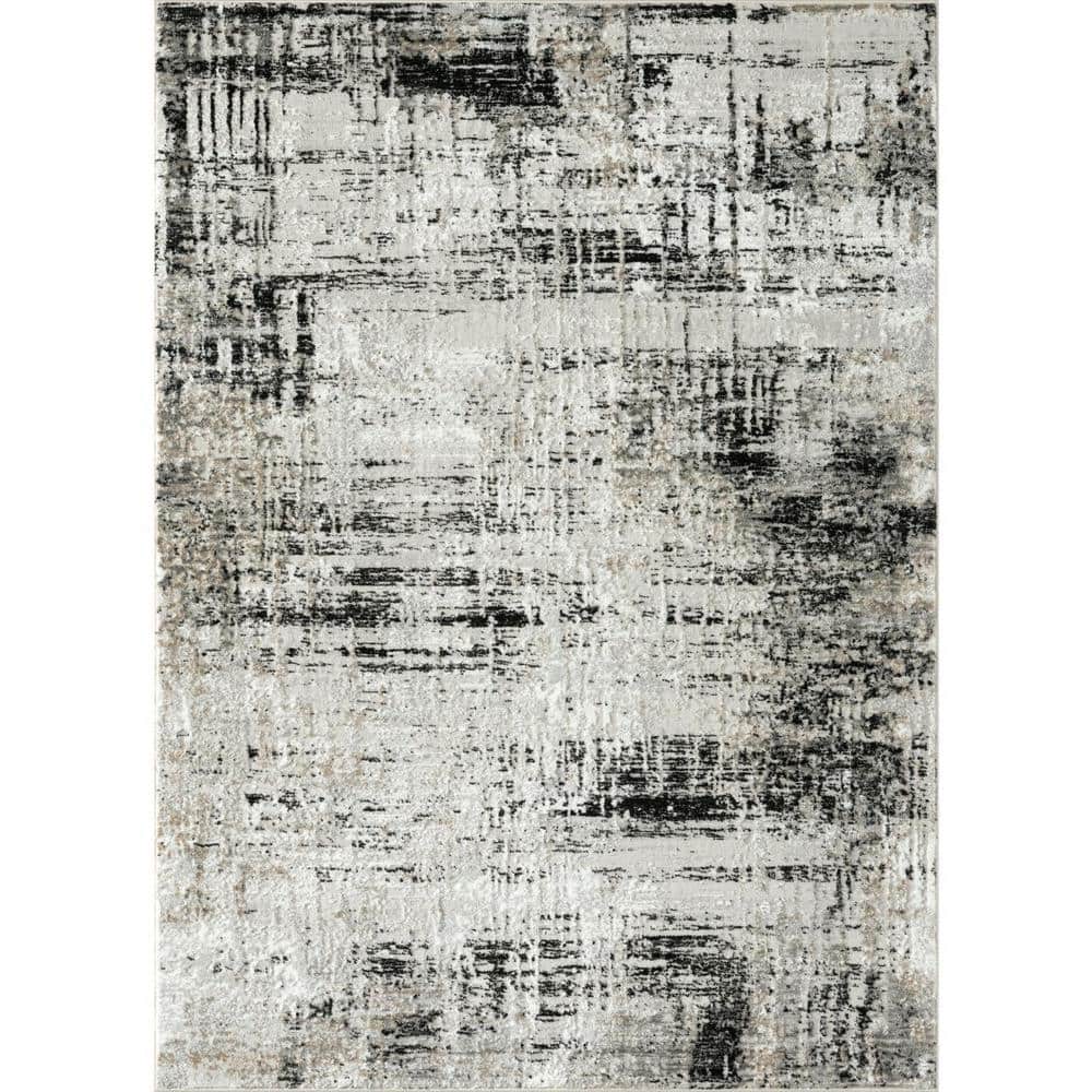 LUXE WEAVERS Camelia Collection Modern Abstract Gray 6x9 Indoor ...
