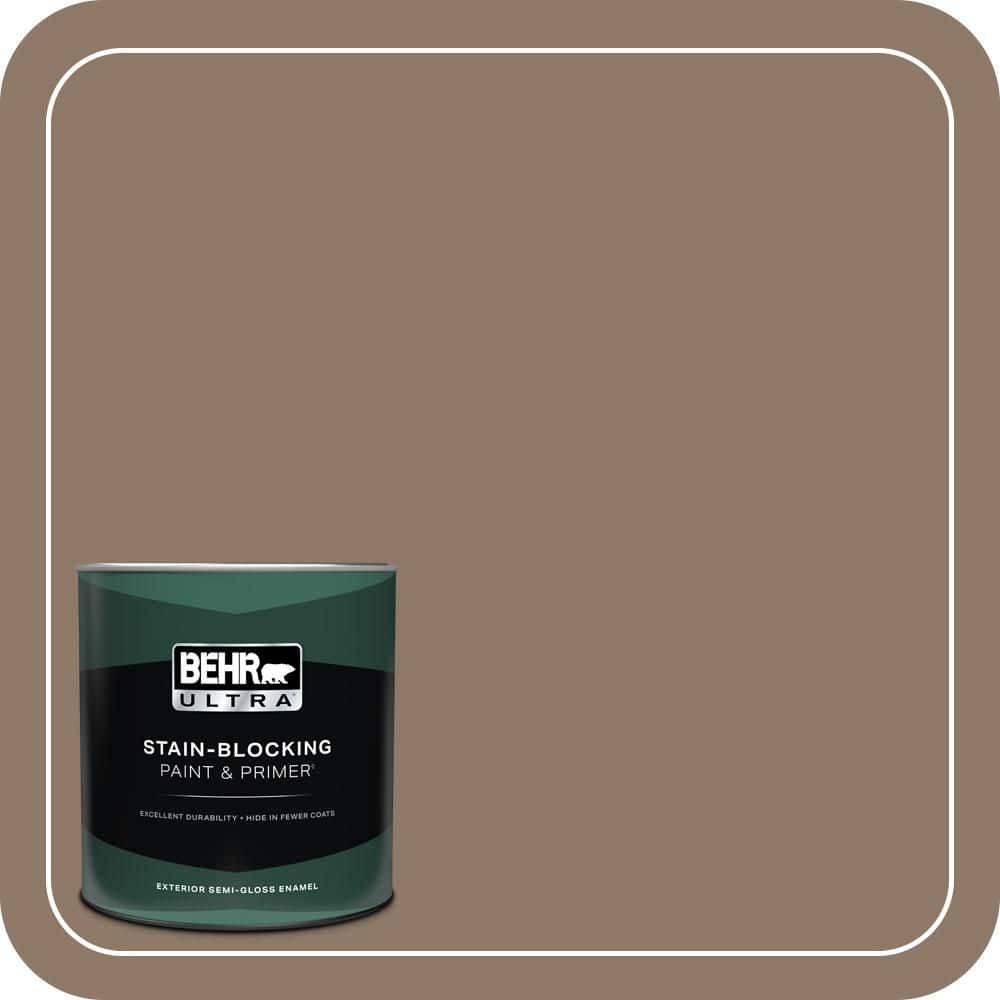 BEHR ULTRA 1 qt. #PPU5-05 Coconut Shell Semi-Gloss Enamel Exterior ...