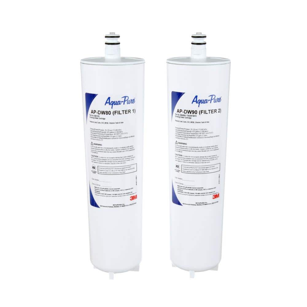 3M Aqua-Pure Under Sink Replacement Water Filter AP-DW80/90 2 Filter ...