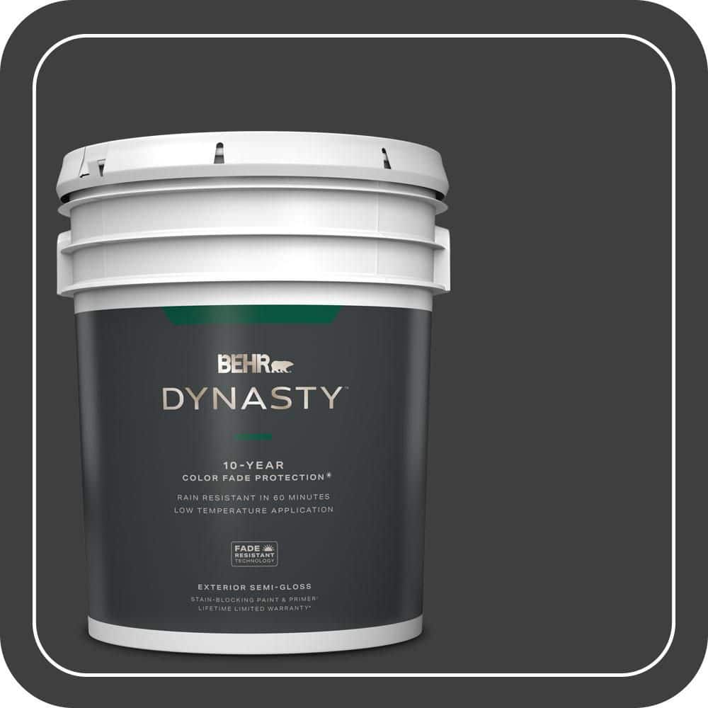 BEHR DYNASTY 5 gal. #770F-7 Beluga Semi-Gloss Exterior Stain-Blocking ...
