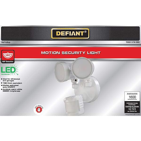 Defiant 180 White Motion Activated Outdoor Flood Light - Outdoor ...