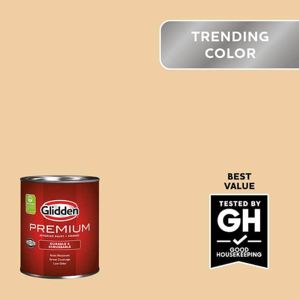 Glidden Premium 1 qt. Toffee Crunch Flat Interior Latex Paint PPG1207 ...