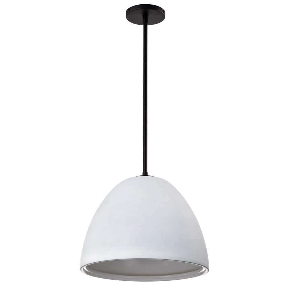 SATCO Collins 1-Light Matte Black Transitional Pendant Light Fixture ...