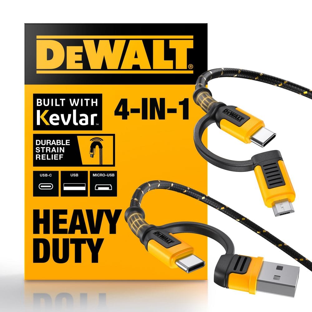 DEWALT Combo Cable Type C/Micro USB to Type C/USB 6 ft. 131 1365 DW2 - The Home Depot