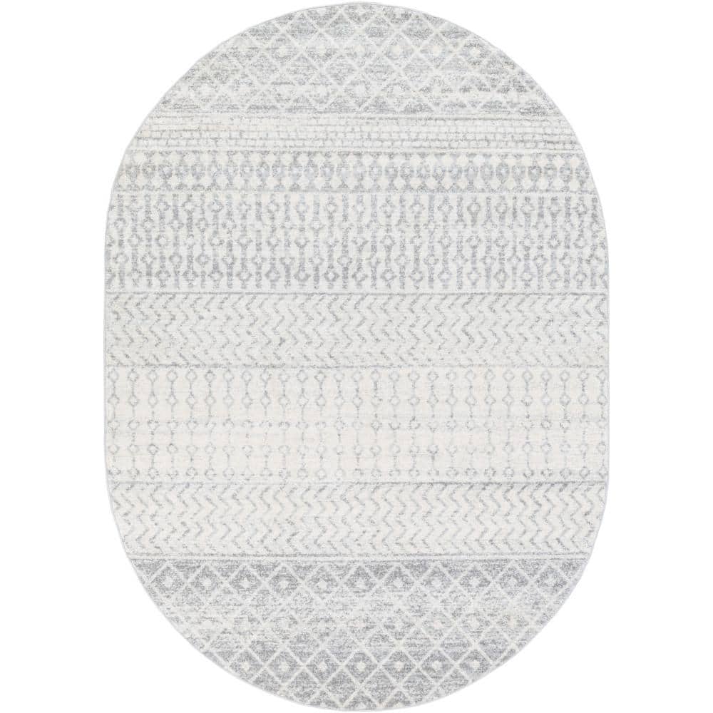 Reviews for Livabliss Laurine Gray 6 ft. 7 in. x 9 ft. Oval Area Rug ...