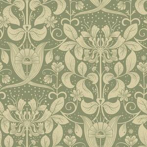 A-Street Prints Elda Green Delicate Daisies Wallpaper Sample 4080 ...
