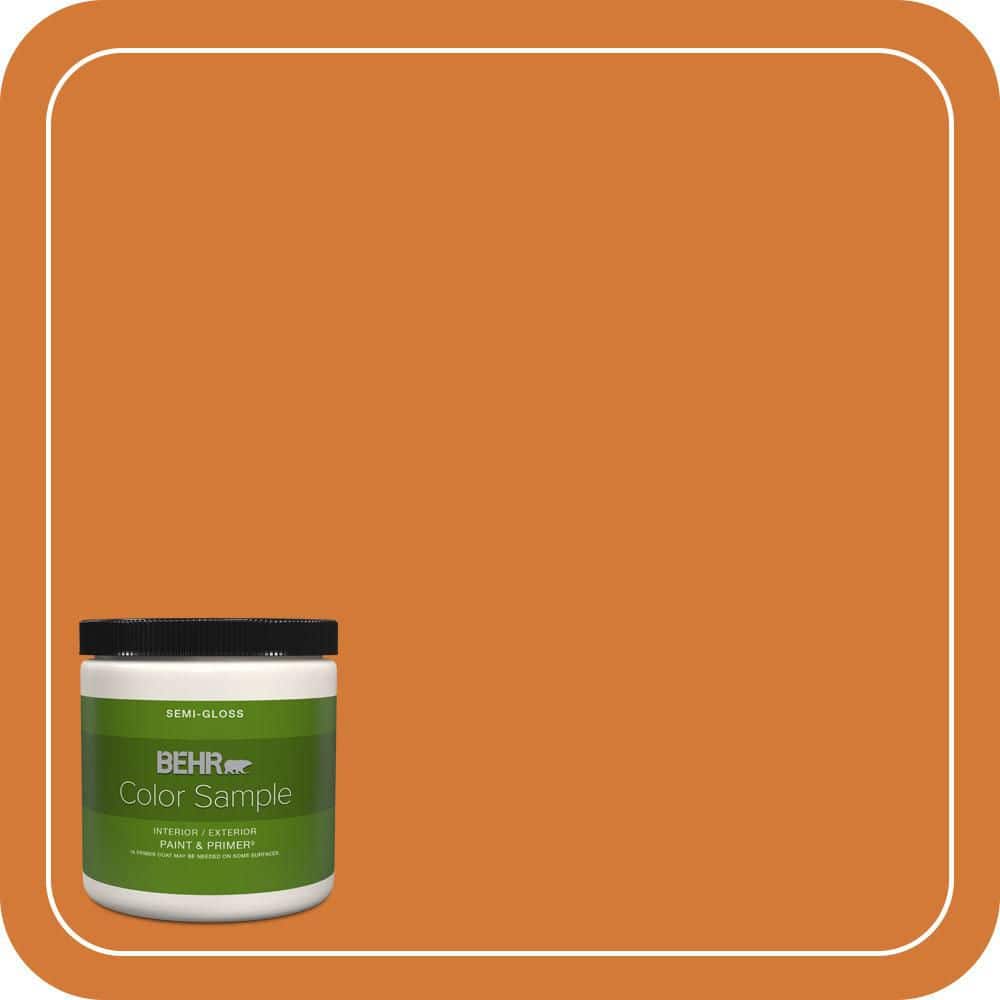 BEHR PREMIUM PLUS 8 oz. #T17-19 Fired Up Semi-Gloss Interior/Exterior ...