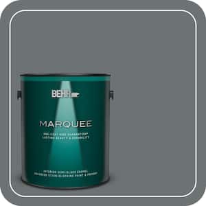 BEHR ULTRA 1 qt. #MQ5-28 Dawn Gray Satin Enamel Exterior Paint & Primer ...