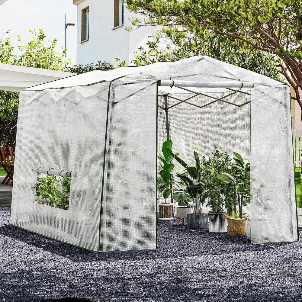 Esunny 8.5 ft. x 11 ft. Portable Walk-in Pop-up Outdoor Garden ...