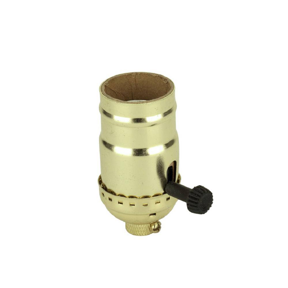 Aspen Creative Corporation Polished Brass 3-Way Lamp Socket with Turn ...