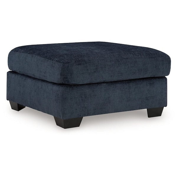 Benjara Avie Navy Blue and Black Polyester Square Accent Oversized ...