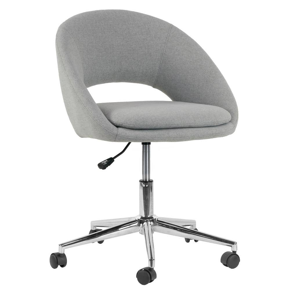 Glamour Home Aura Grey Fabric Upholstered Adjustable Height Swivel ...