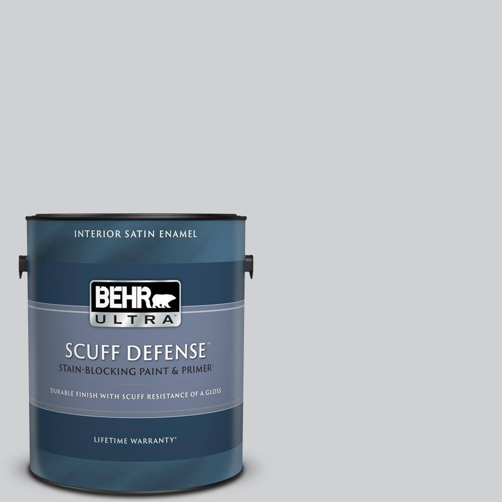 BEHR ULTRA 1 gal. #N510-1 Silver Shadow Extra Durable Satin Enamel ...