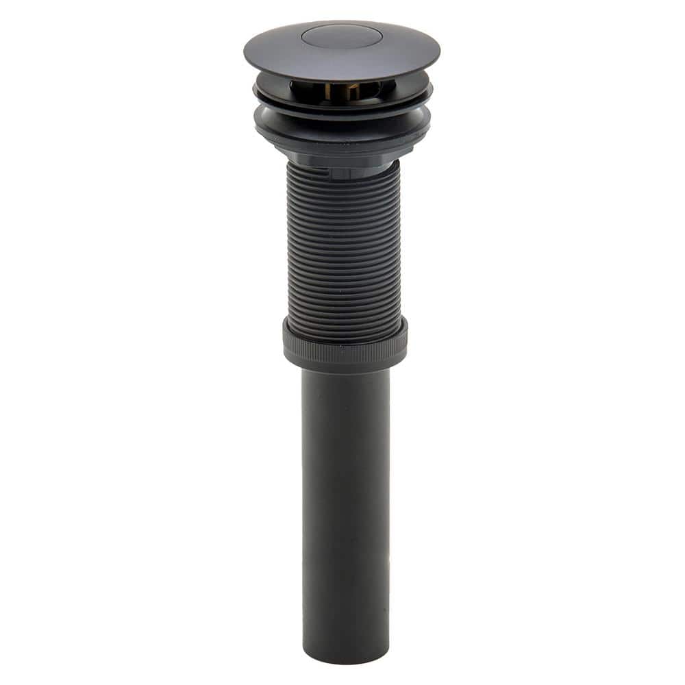 PF WaterWorks 2-in-1 Brass Sink Drain - Push Drain, Matte Black PF0706 ...