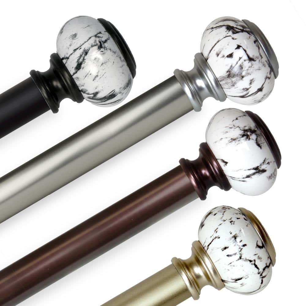 EMOH 1 Inch Dia 48-84" Adjustable Grove Single Curtain Rod in Bronze H100-51-489 - The Home Depot