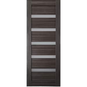 Belldinni Leora N 32 in. x 96 in. No Bore 7-Lite Frosted Glass Black ...