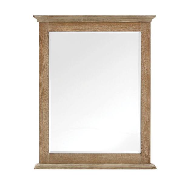 Medium Rectangle Washed Oak American Colonial Mirror (31.75 in. H x 25 ...