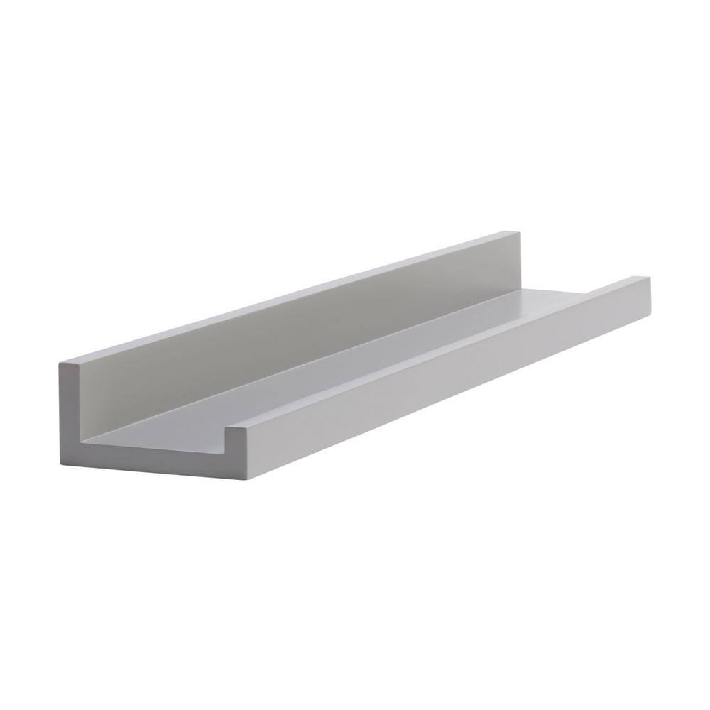 Melannco 4-in. W x 24-in. D l x 2-in h Dark Grey MDF/Wood Photo Ledge ...