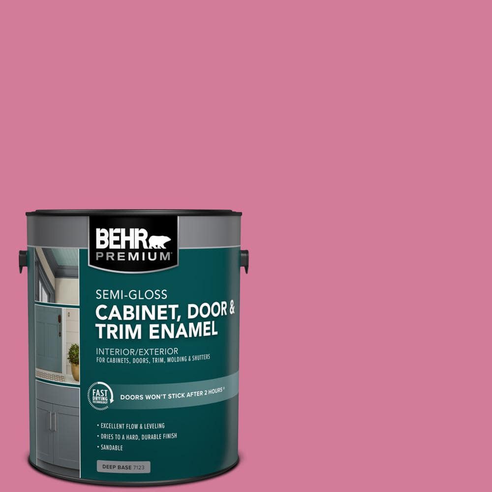BEHR PREMIUM 1 gal. #P130-5 Little Bow Pink Semi-Gloss Enamel Interior ...