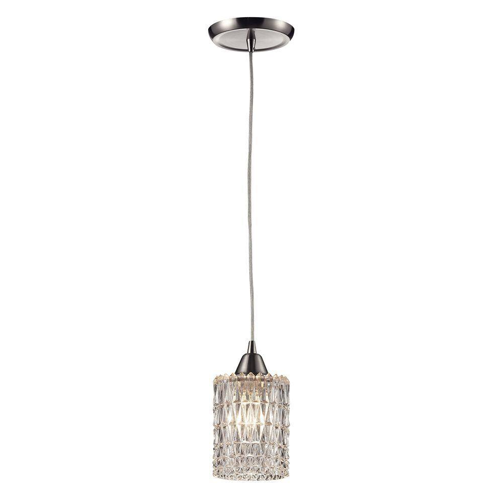 Titan Lighting Norgate Collection 1-Light Satin Nickel Mini Pendant TN ...