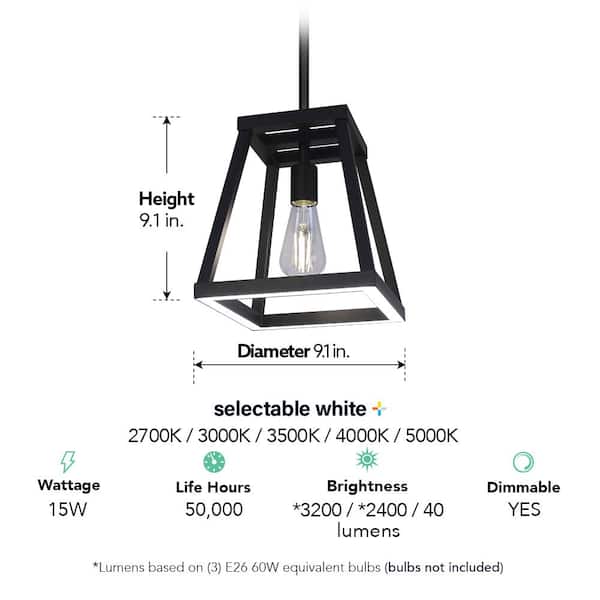 Feit Electric Katalyst 60-Watt 1-Light Matte Black Modern Adjustable ...