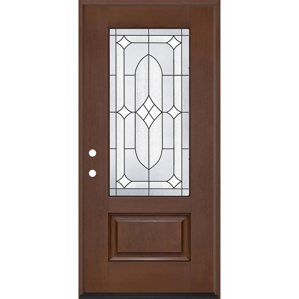 Steves & Sons Regency 36 in. x 80 in. 3/4L Axis Glass RHIS Chestnut ...