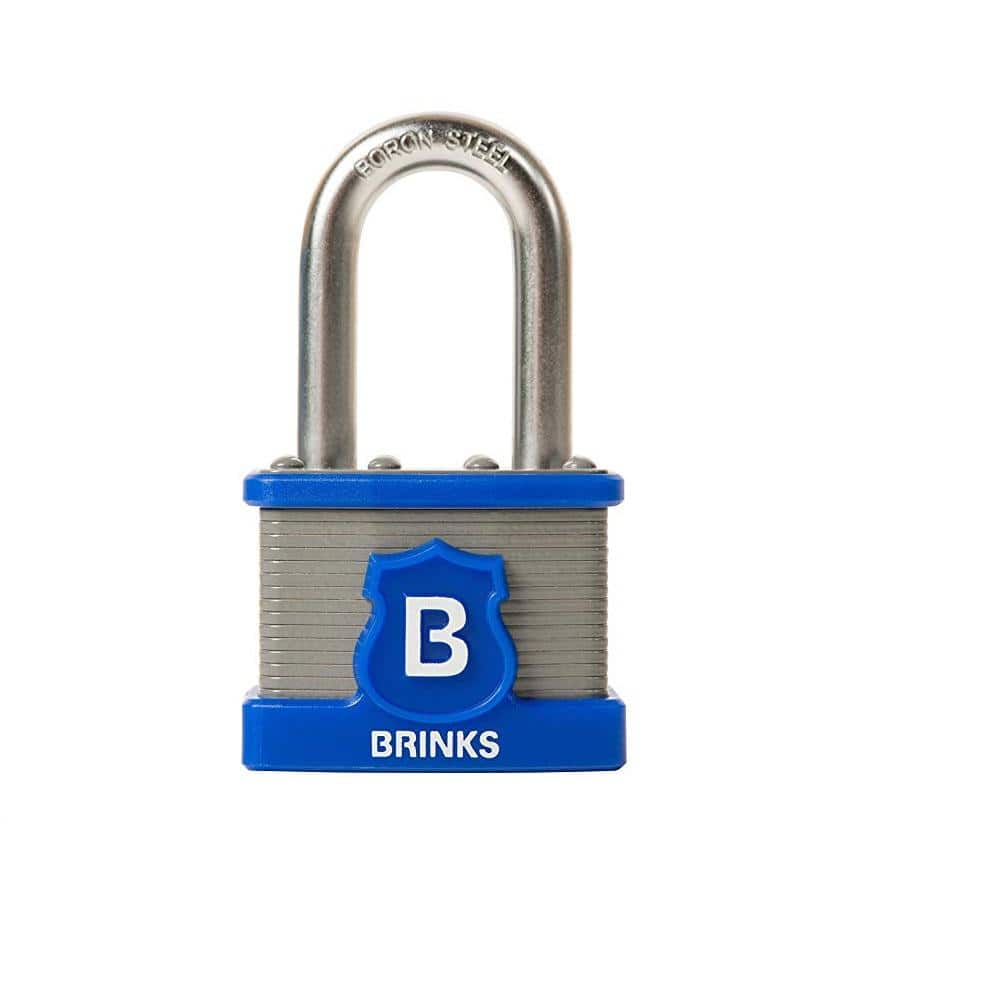 Brinks Commercial 44 mm Laminated Steel Padlock with 1-1/2 in. Boron ...