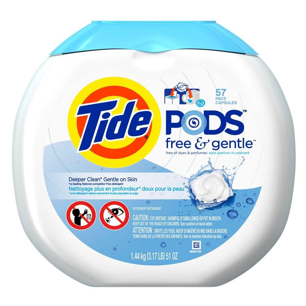 Tide Pods Free and Gentle Laundry Detergent (57-Count) 003700000780 - The Home Depot