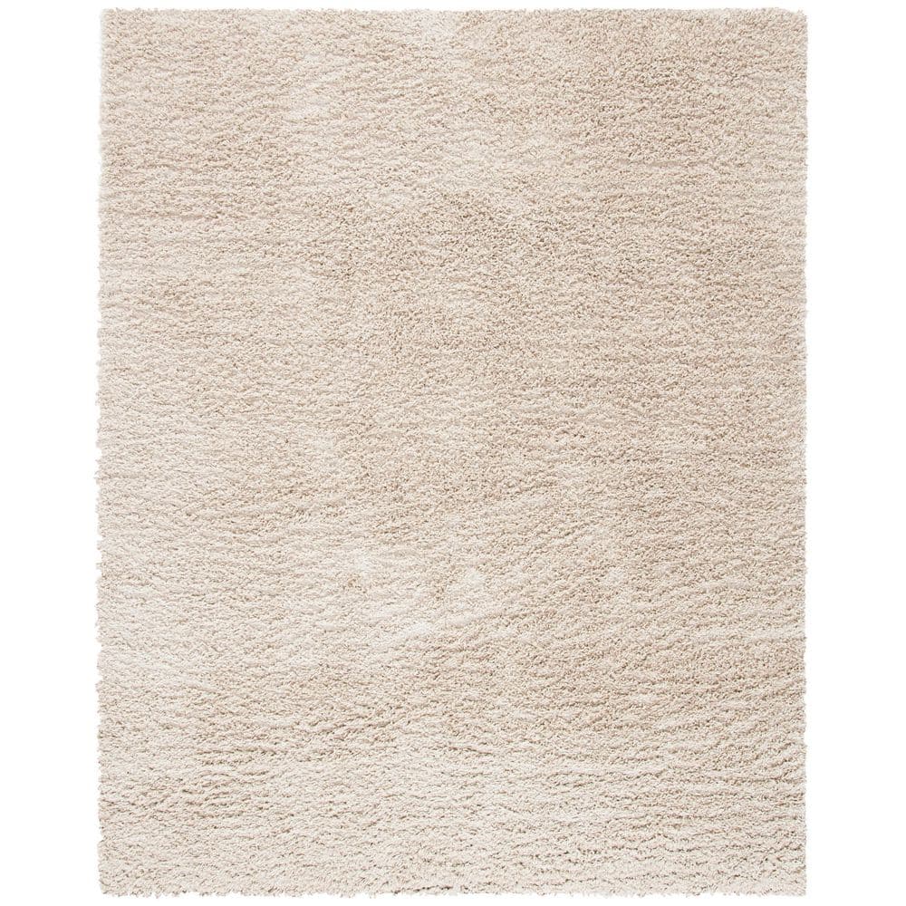 SAFAVIEH August Shag Beige 8 ft. x 10 ft. Solid Area Rug AUG200D-8W ...