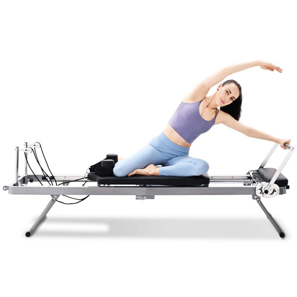 BOZTIY Foldable Pilates Reformer Machine Equipment for Home Workout and ...