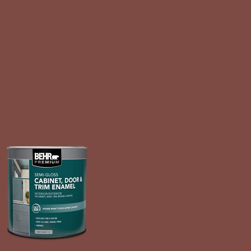 BEHR PREMIUM 1 qt. #PFC-02 Brick Red Semi-Gloss Enamel Interior ...
