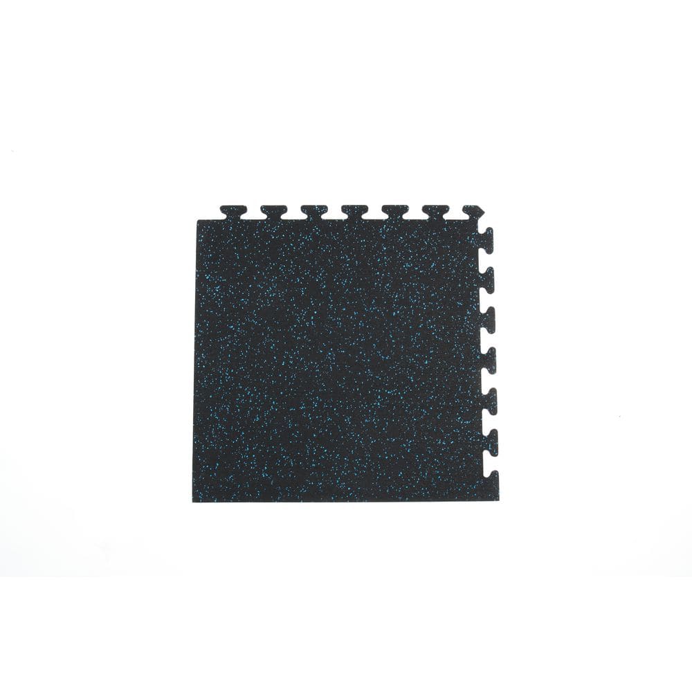 Matter Surfaces Gym/Exercise Recycled Rubber Corner Tiles Black w/Blue ...