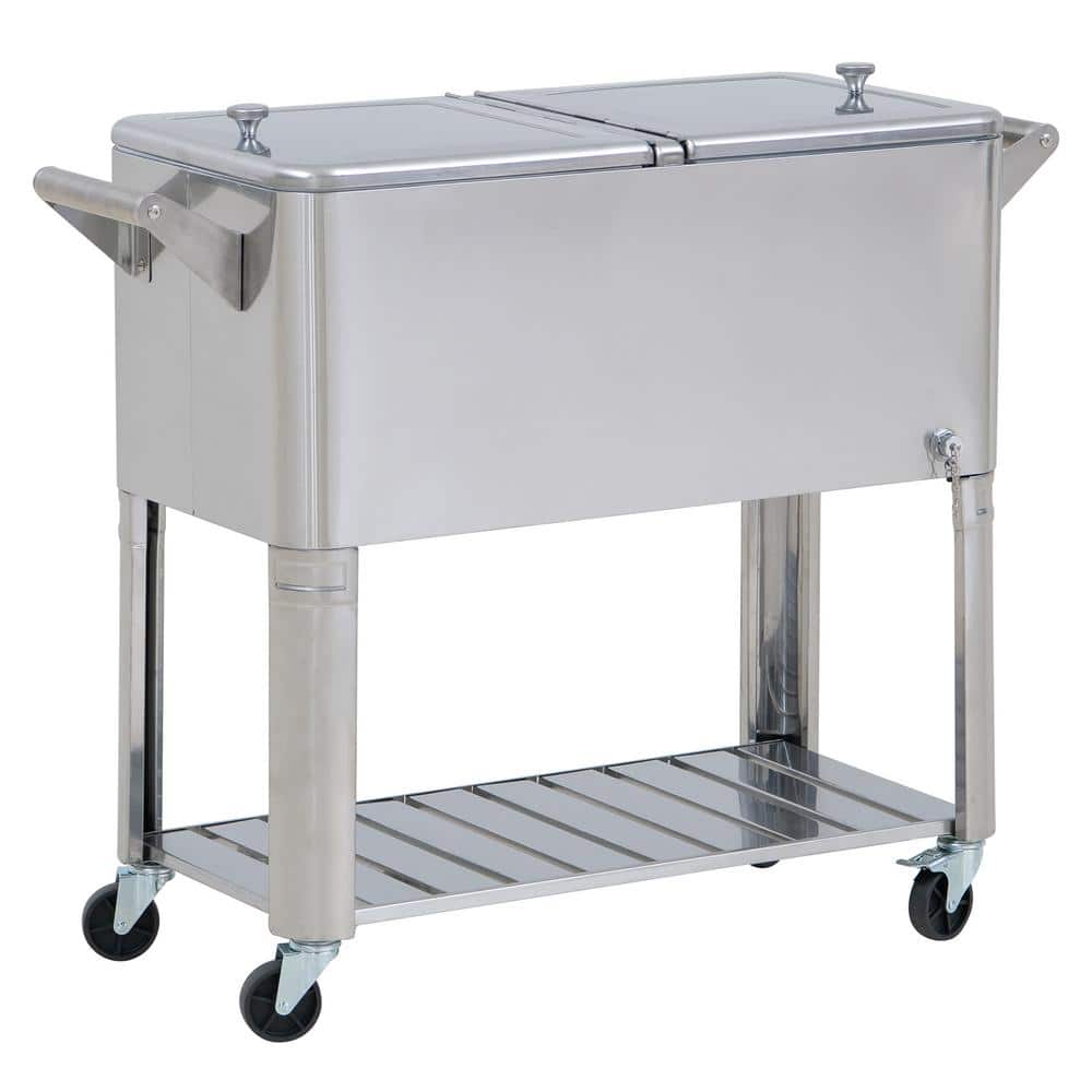 Sunjoy 80 QT. Outdoor Stainless Steel Cooler A601000330 - The Home Depot