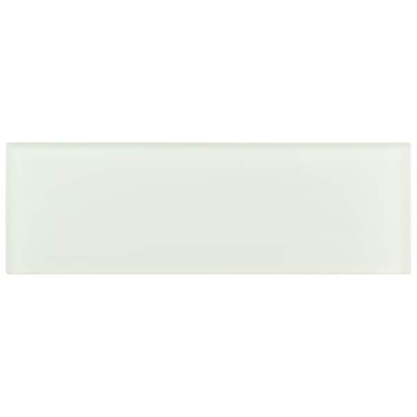 ANDOVA Enchant Elle Fauna White Matte 4 in. x 12 in. Smooth Glass ...