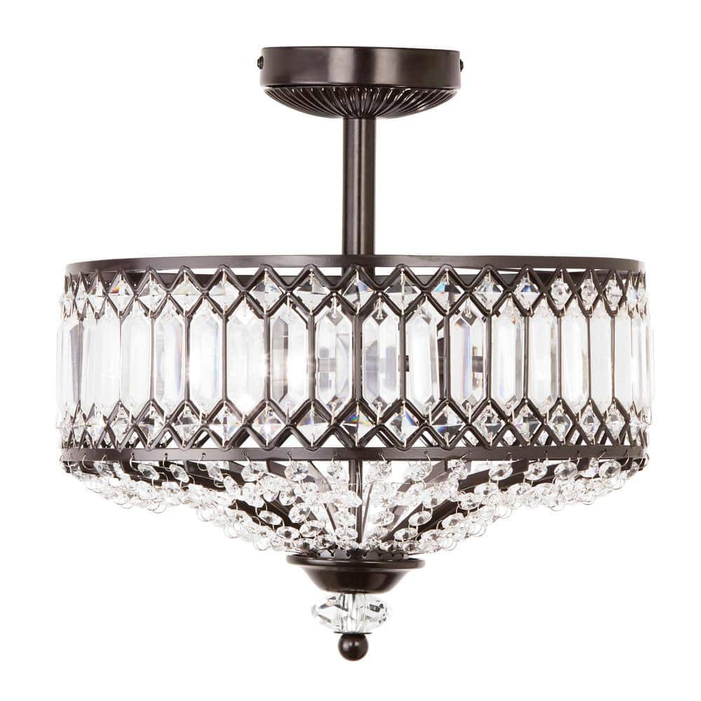 River of Goods 15.25 in. Oil-Rubbed Bronze Semi-Flush Mount Tiered ...
