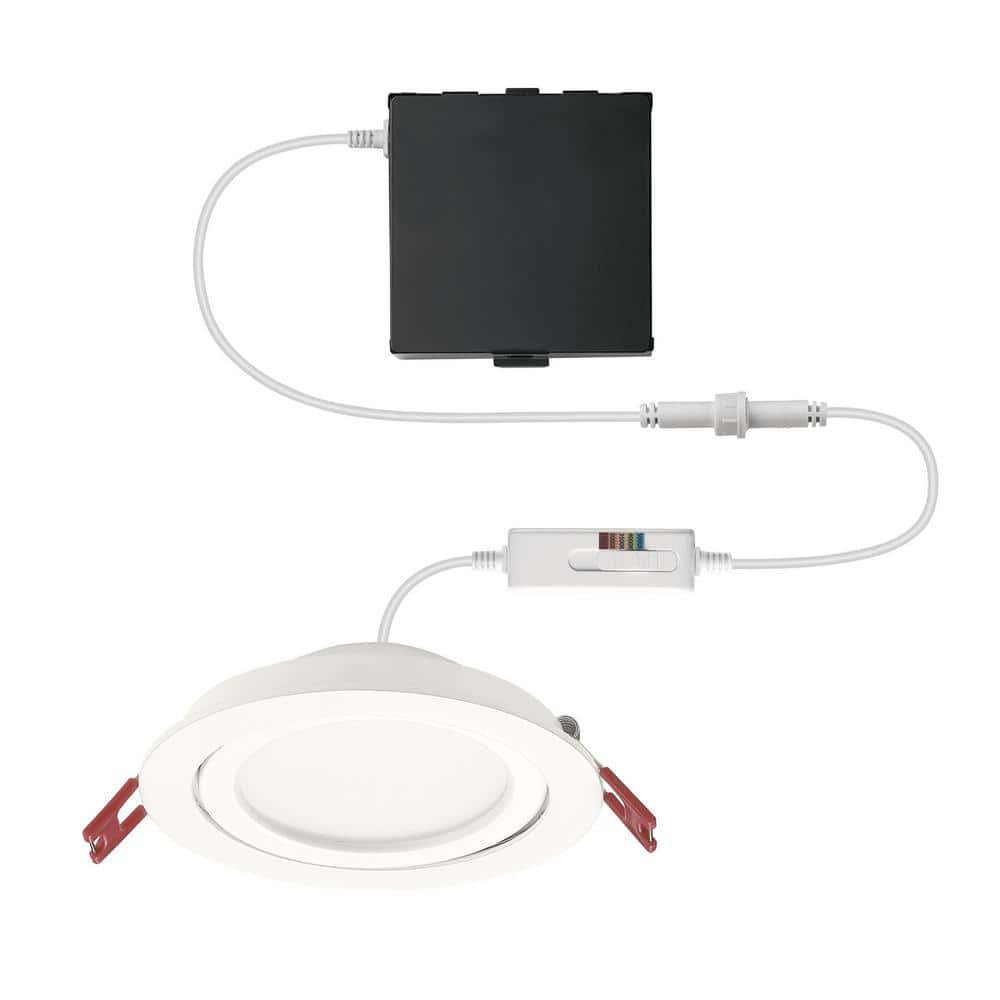 Commercial Electric Ultra Directional Integrated LED 4 in Round Adj ...