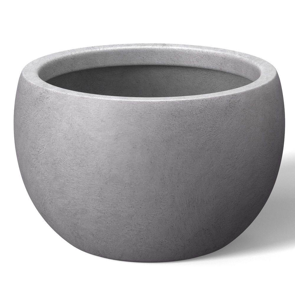 Morrava 20.5 in. Large Light Stone Gray(Enhanced Core) Concrete Round ...