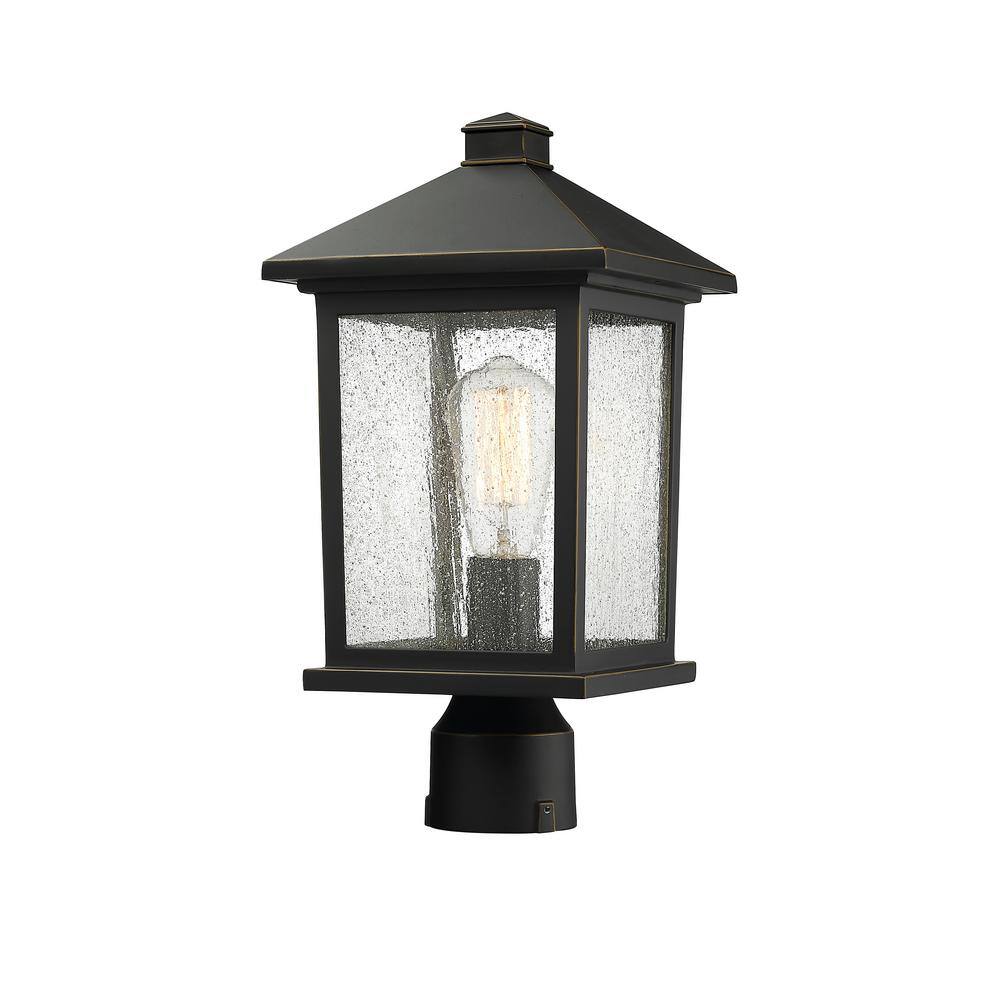 Portland 16 in. 1-Light Bronze Aluminum Hardwired Outdoor Weather ...