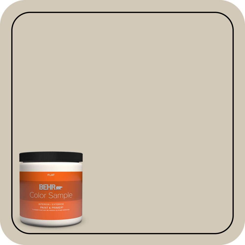 BEHR PREMIUM PLUS 8 oz. #750C-3 Sandstone Cliff Flat Interior/Exterior ...