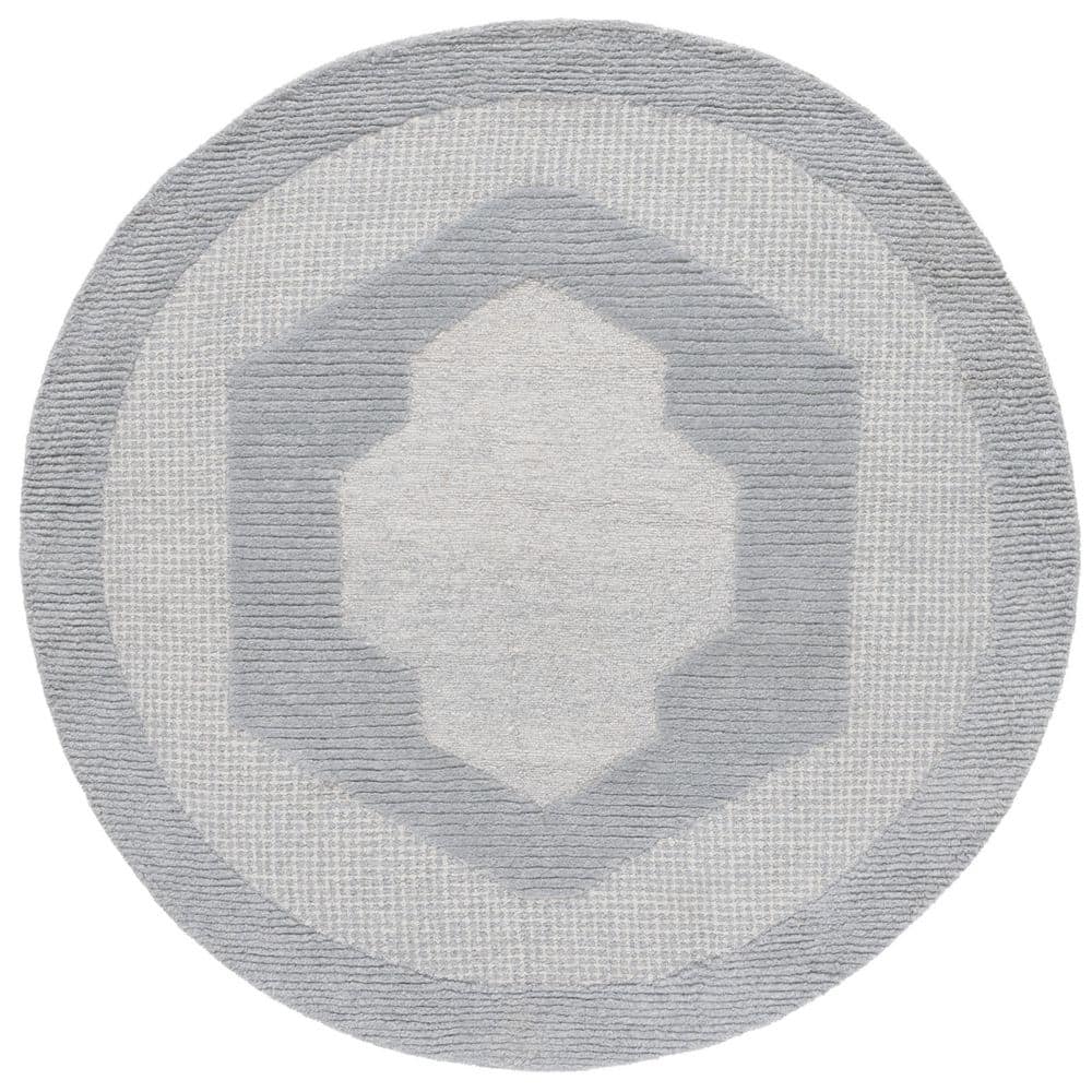 SAFAVIEH Renewal 6 ft. x 6 ft. Gray Medallion Round Area Rug RNW807F-6R ...